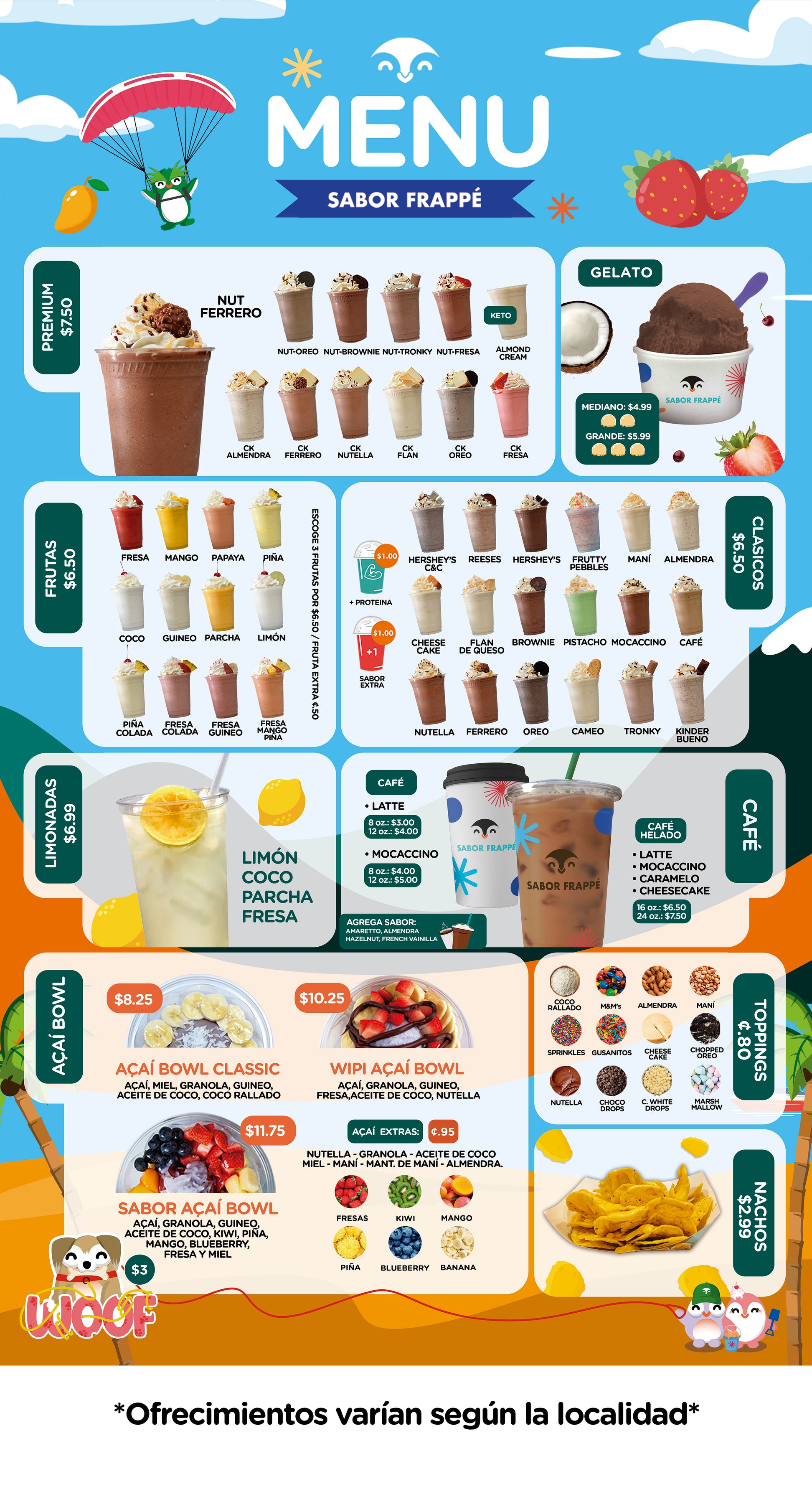 Menú – Sabor Frappé